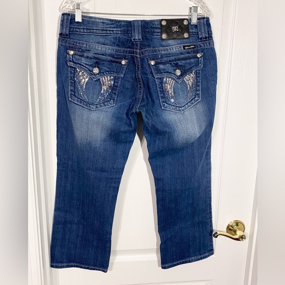 Miss Me | Jeans | Y2k Miss Me Sequin Angel Wing Flap Pocket Capri Jeans ...